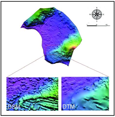 A Dtm From Dsm Processing Using Pci Geomatica And After Manual Download Scientific Diagram