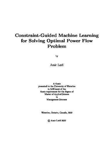 constraint guided machine learning for solving optimal power flow problem
