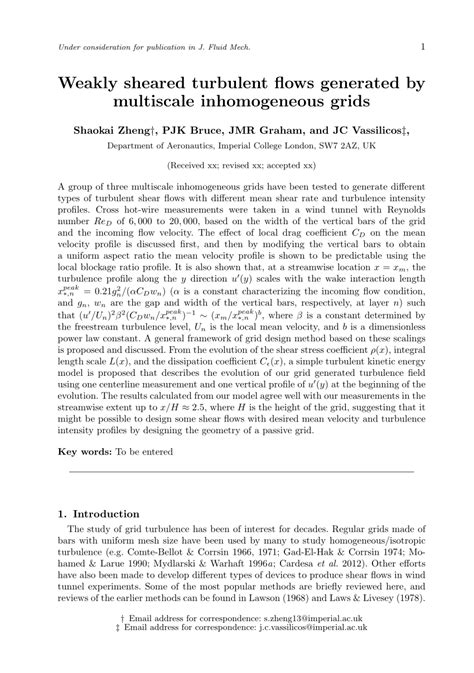 Pdf Weakly Sheared Turbulent Flows Generated By Multiscale Inhomogeneous Grids