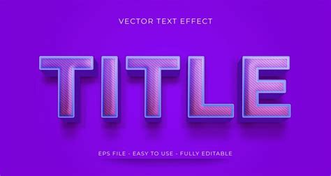 Premium Vector Title Text Effect Editable 3d Text Style