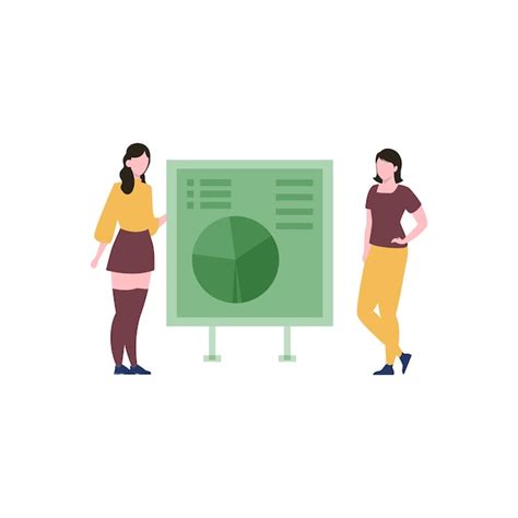 Premium Vector The Girls Are Looking At The Science Chart