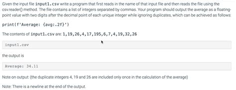 Solved Given The Input File Input1csv Write A Program That