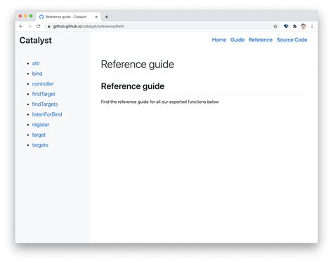 “reference guide” has no content · issue 126 · github catalyst · github