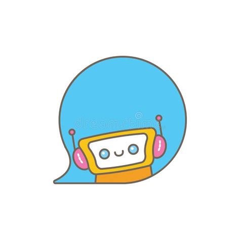 Cute Chatbot Character Or Intelligent Assistant With Speech Bubble