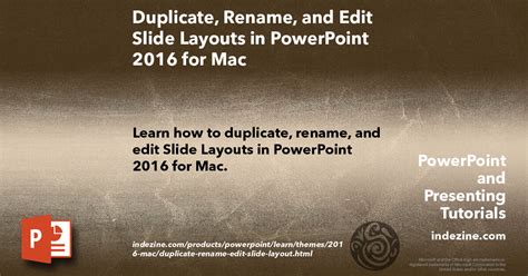 Duplicate Rename And Edit Slide Layouts In PowerPoint For Mac
