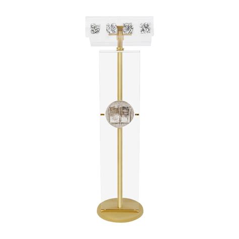 Pedestal Lectern For Altar In Plexiglass And Brass