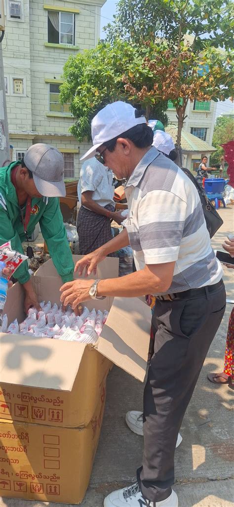 နေပြည်တော်တွင် ပြည်ခိုင်ဖြိုးပါတီ က ငလျင်ဒဏ်သင့် ပြည်သူများကို ကူညီဆောင