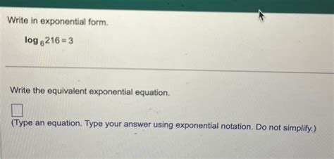 Solved Write In Exponential Formlog62163write The