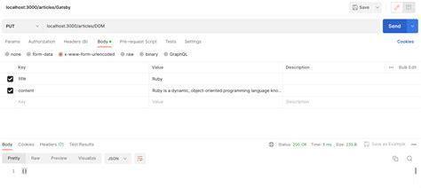 Put Request To Rest Api Is Not Working In Postman Stack Overflow