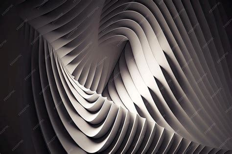 Premium Photo 3d Abstract Of White Smooth Geometric Lines On Dark Background