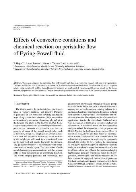 Pdf Effects Of Convective Conditions And Chemical Reaction On