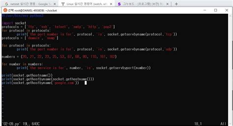파이썬에서 socket 모듈의 확인 및 활용
