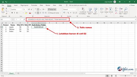 Cara Menggunakan IF Di Excel Disertai Berbagai Contoh
