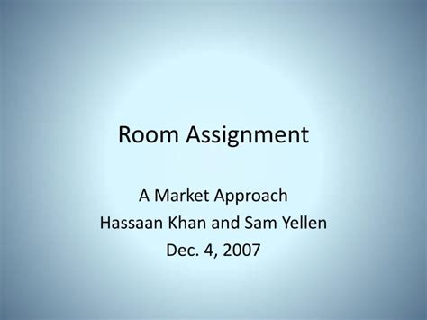 Ppt Room Assignment Powerpoint Presentation Free Download Id5290