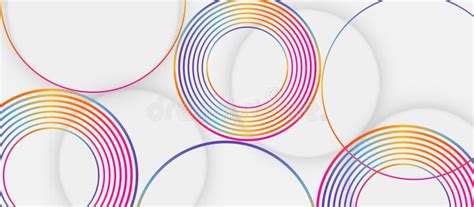 Abstract Colorful Circular Line Pattern On White Background Stock