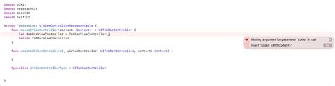 Swift Missing Argument For Parameter Coder In Call In