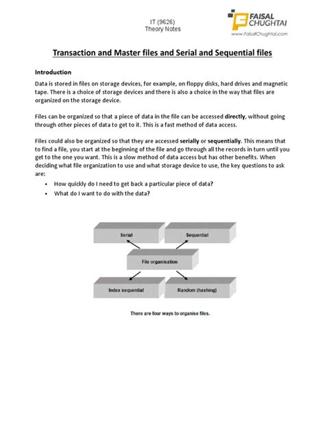 Transaction And Master Files Pdf File System Computer Data Storage