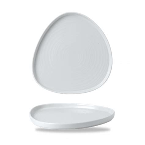 White Triangle Walled Chefs Plate 1025inch