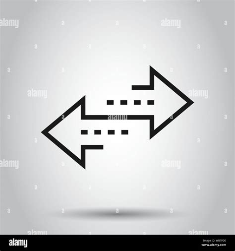 Reverse Arrow Sign Icon In Flat Style Refresh Vector Illustration On White Background Reload