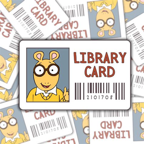 Arthur Library Card Waterproof Sticker Laptop Sticker Water Bottle Sticker Etsy