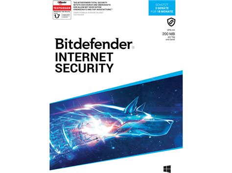 bitdefender internet security 3 geräte 18 monate code in a box