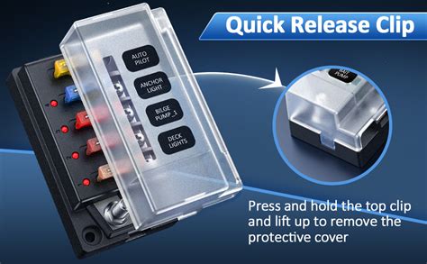 extractme 12v fuse block 4 circuit 12 volt blade fuse box kit with led