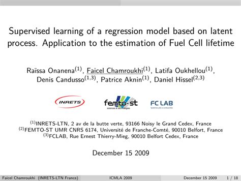 Pdf Supervised Learning Of A Regression Model Based On Latent Process Application To The