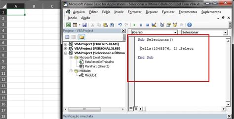 selecionar a Última célula do excel com vba ninja do excel
