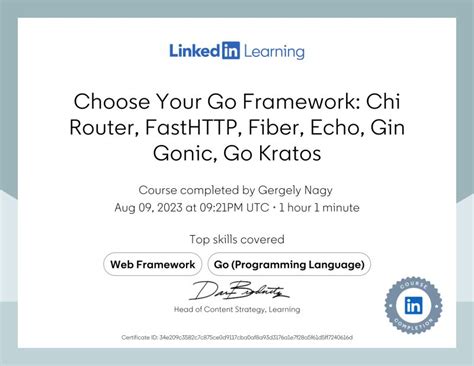 Gergely Nagy On Linkedin Certificate Of Completion
