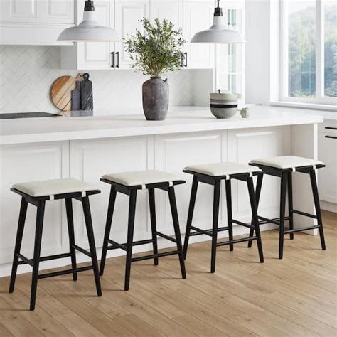 Nathan James Barker 25 In Counter Height Wood Bar Stool W Upholstered