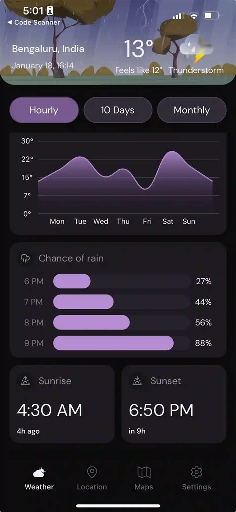Free React Native Weather App Template And Ui Kit Theappmarket