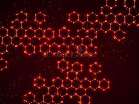 Abstract Hexagonal Molecules Glowing Molecular Structure Of Dna Stock Vector Illustration Of