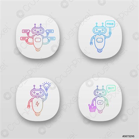 Chatbots App Icons Set Stock Vector 3873295 Crushpixel
