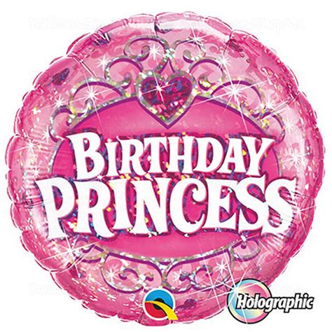 Hbd Princess Holografico Globo Con Entrega A Domicilio Querétaro Balloonshop Mx
