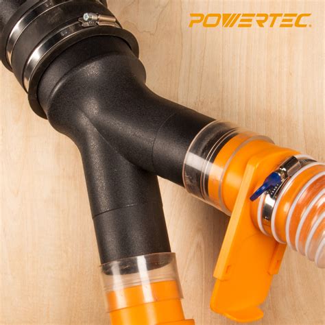 Wood Dust Collection Splitter Fitting 4 To 2 1 2 Powertec Powertec Wood Dust Management