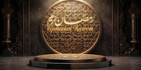 Premium Psd Circular Podium Ramdan Kareem Luxurious Islamic