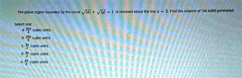 Solved The Plane Region Bounded By The Curve Y 1x Revolved About