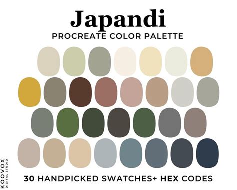 Neutral Procreate Color Palette Procreate Swatches Hex Codes Color