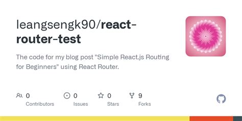 Github Leangsengk90react Router Test The Code For My Blog Post