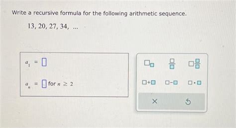 Solved Write a recursive formula for the following | Chegg.com