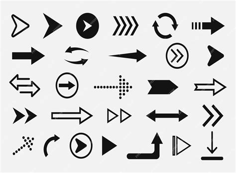 Premium Vector Arrows Big Black Set Icons Arrow Icon Arrow Vector Collection Arrow Cursor