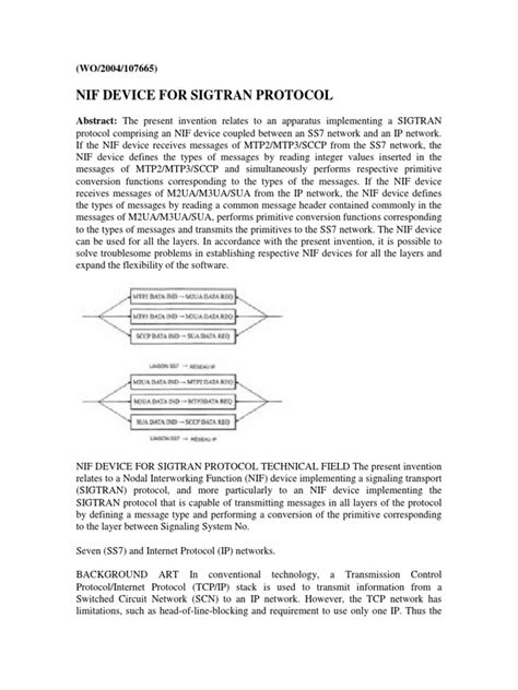 Nif Device For Sigtran Protocol Pdf Communications Protocols Internet Protocol Suite