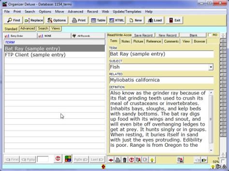 Free Terminology Glossary Manager 1 Database Template For Organizer Advantage Database Manager