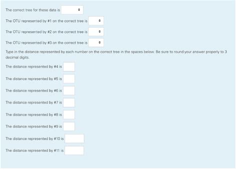 sequence data from four otus are provided in the