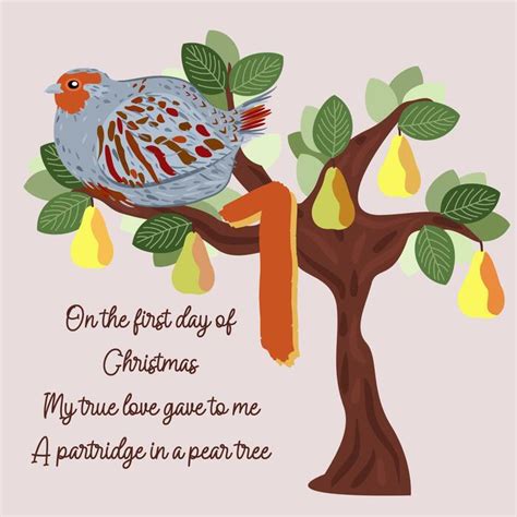 Partridge In A Pear Tree Vector Art Icons And Graphics For Free Download