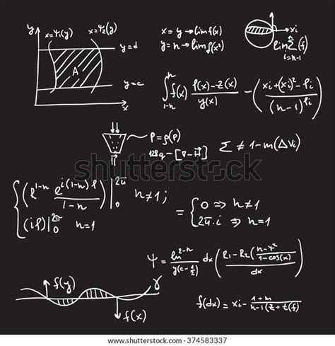 Vector Pattern Mathematical Formulas Calculations Graphs Stock Vector Royalty Free 374583337