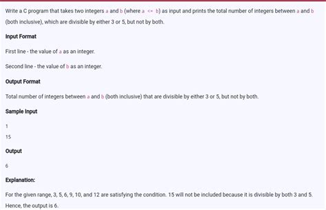 Write A C Program That Takes Two Integers A And B Where A B As
