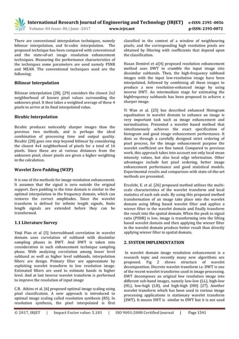 Image Resolution Enhancement By Using Wavelet Transform Pdf
