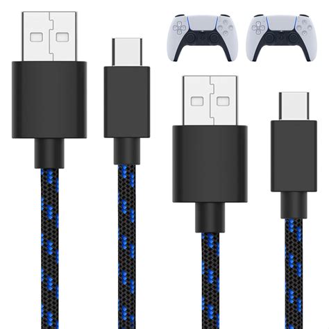 Talk Works Usb C Charger Cable For Ps5 Controller 10 Ft 2 Pack Long Heavy Duty