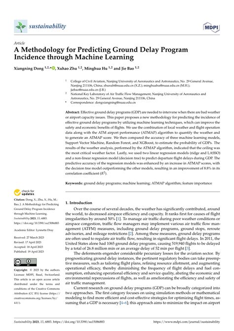 Pdf A Methodology For Predicting Ground Delay Program Incidence
